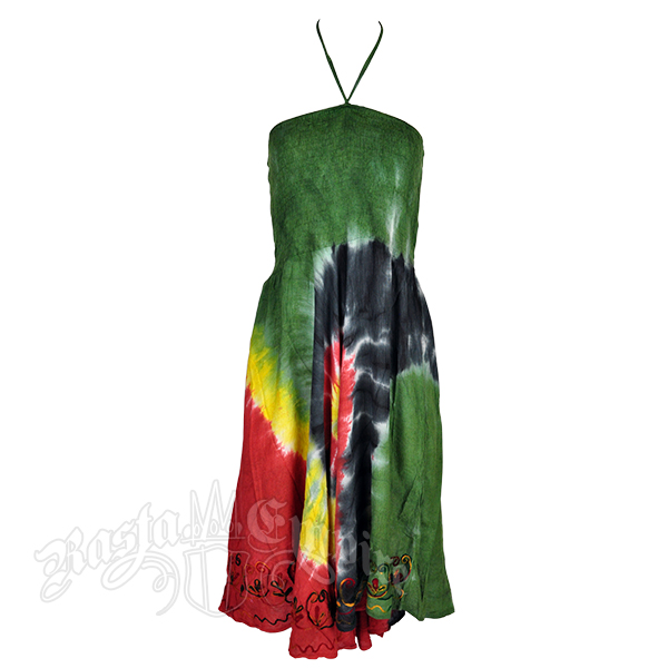 Rasta And Reggae Swirl Tie Dye Dress Womens