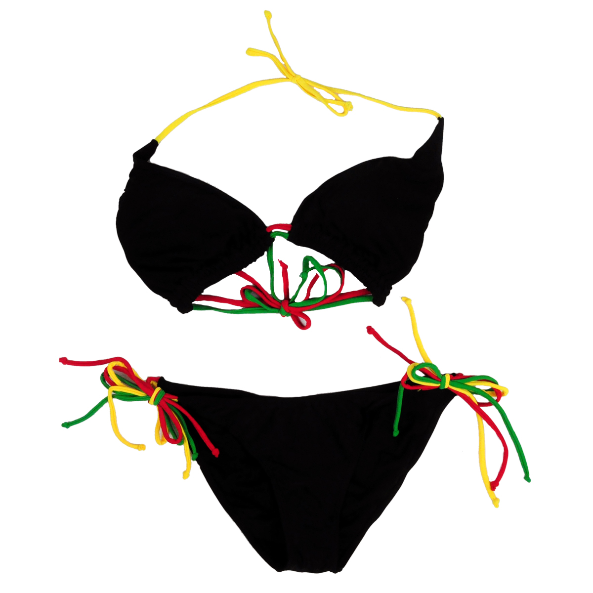 Rasta Tie String Bikini Swimsuit