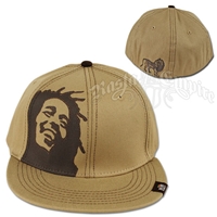 Bob Marley Face and Lion Khaki Cap