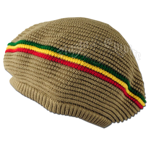 Rasta Stripes Khaki Tam @ RastaEmpire.com