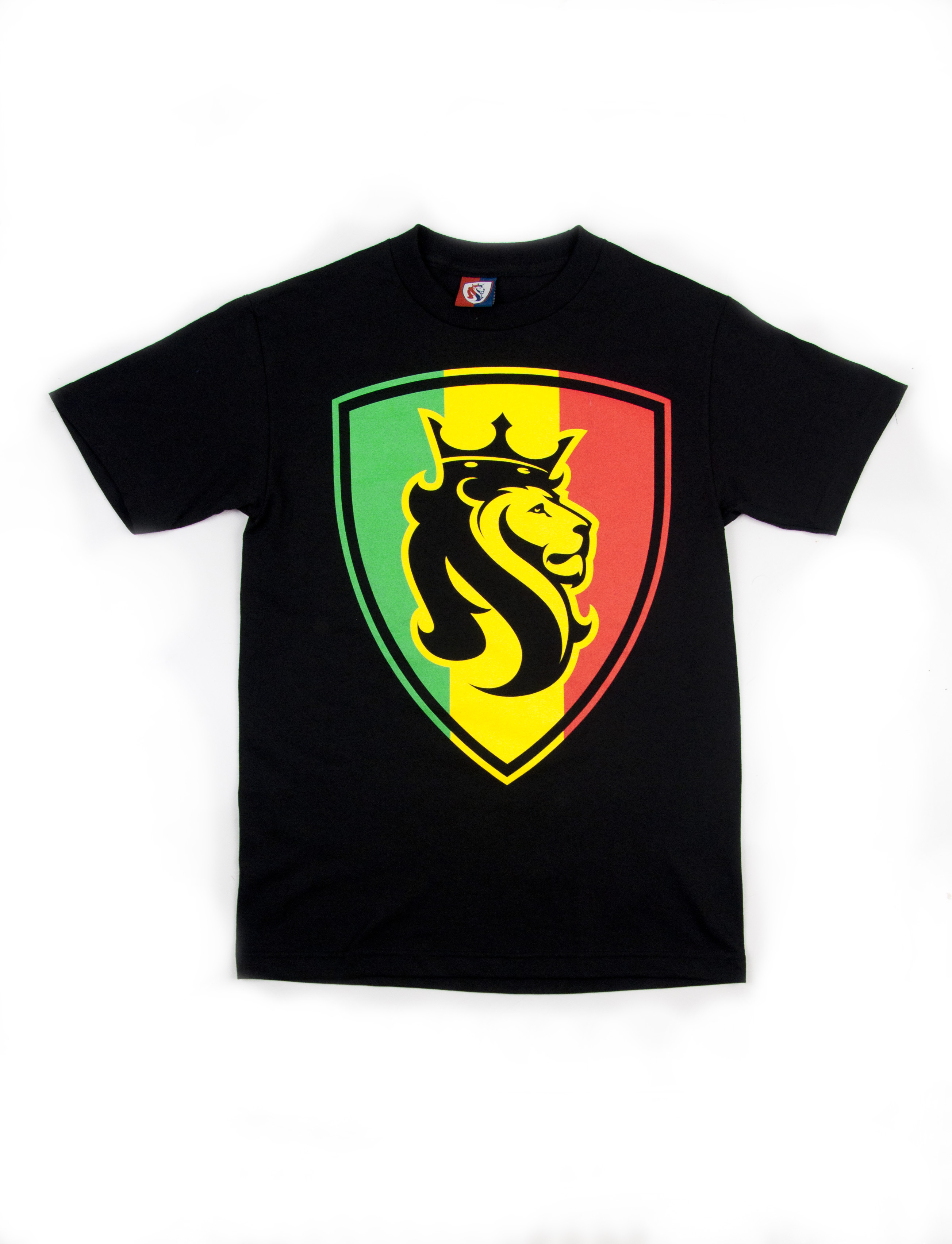 Rasta Lion Shield Black T-Shirt @ RastaEmpire.com