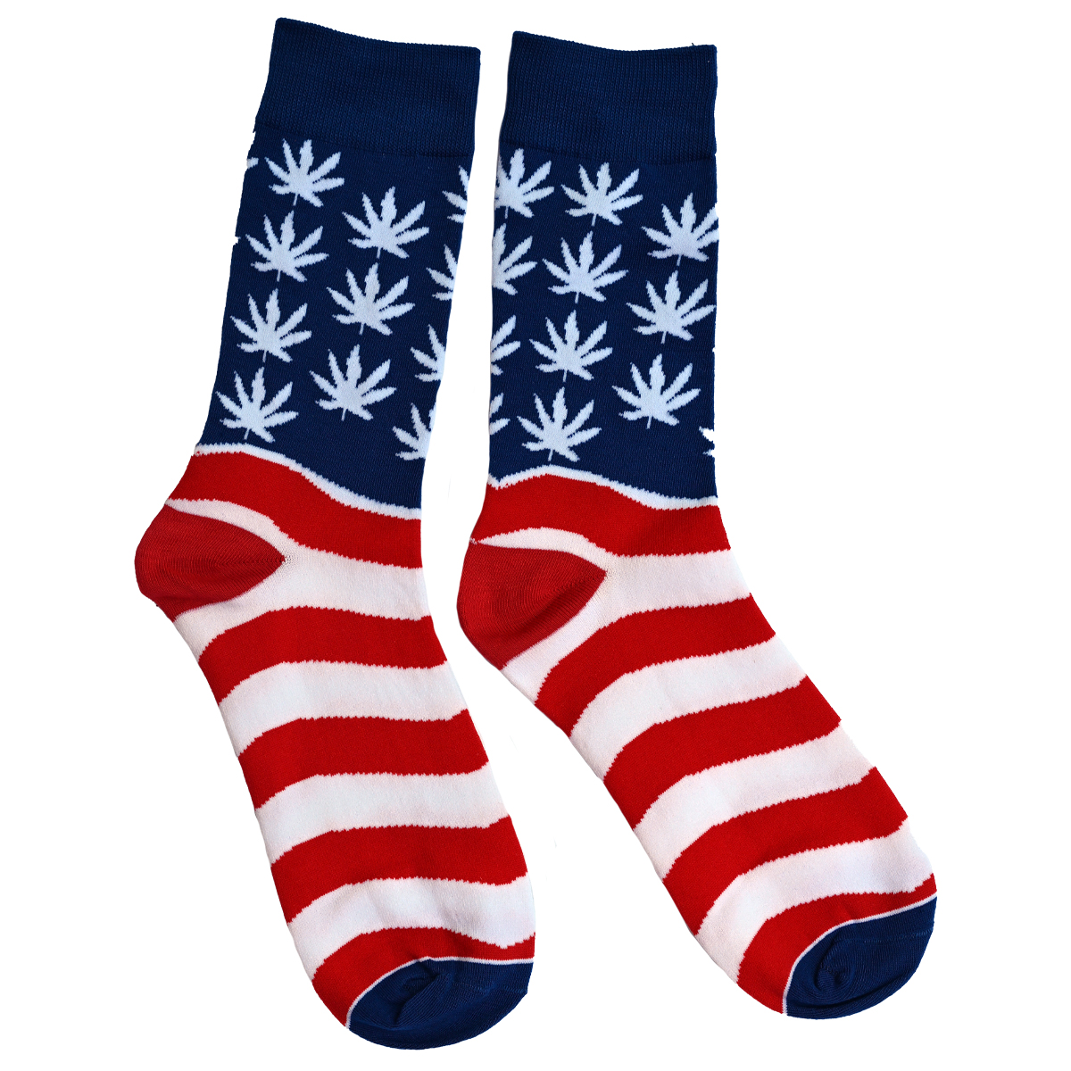 Pot Leaf Stars American Flag Weed Socks - Men's at RastaEmpire.com