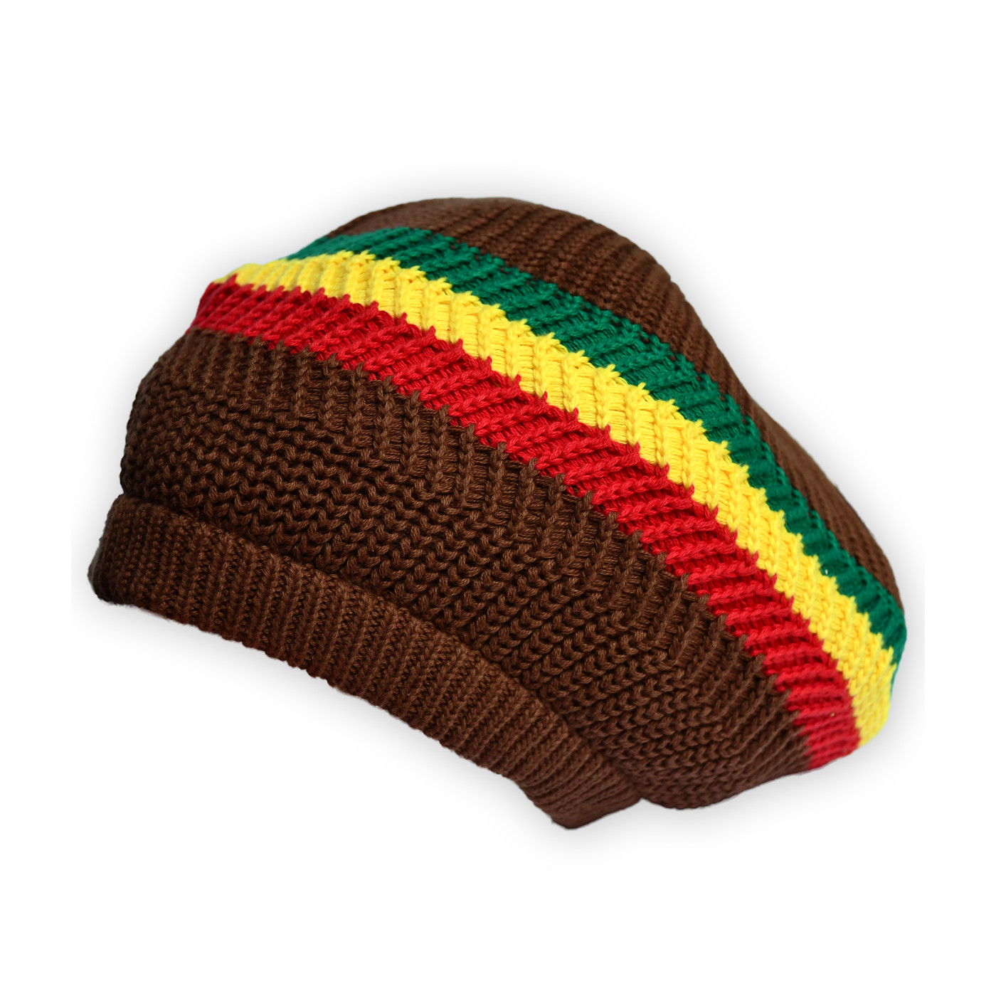 Brown Rasta Stripe Tam Hat | Rasta Crown Headwear at RastaEmpire.com